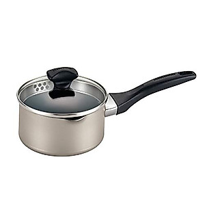 Farberware 21907 Dishwasher Safe Nonstick Sauce Pan/Saucepan with Straining and Lid, 1 Quart, Silver