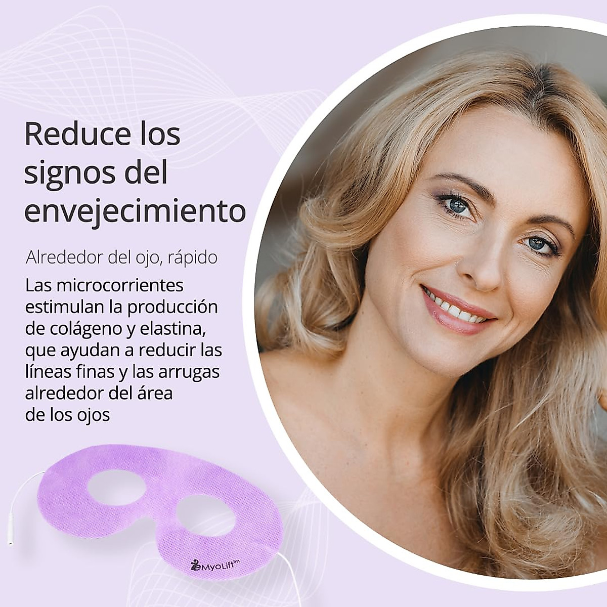 myolift 7E Wellness Conductive Eye Facial Mask Microcurrent Machine - Skin Care Tools for Microcurrent Facial Device - Instant Face Lift, Anti Aging, and Skin Tightening - Up to 10-12 Uses