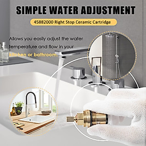 45882000 Hot Cartridge Replacement for Grohe Ceramic cartridge - 1/2" - 1/4 Turn - Anti-Clockwise Open,90 Degrees Right Hand Stop.