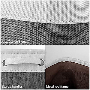 Awekris Large Storage Basket Bin Set [3-Pack] Storage Cube Box Foldable Canvas Fabric Collapsible Organizer With Handles For Home Office Closet Toys Clothes Kids Room Nursery