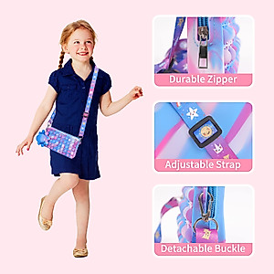 HGB Pop Purse for Girls Shoulder Bag Octopus Pop Fidget Toy Pack, Pop Fidget it Purse Crossbody Handbag, Sensory Silicone Popper Bag Fidget Toy Party Favor Gifts for Kids Adults (Blue White)