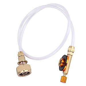 Alomejor Outdoor Camping Furnace Fittings Flat Gas Joint Liquefied Gas Cylinder Inflation Valve with Catheter Picnic Stove Head Gas Converter Refill Adapter