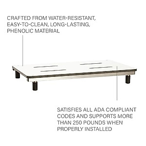 Seachrome Removable Tub Seat, Bridgeport 27-Inch x 15-1/2-Inch, White Phenolic