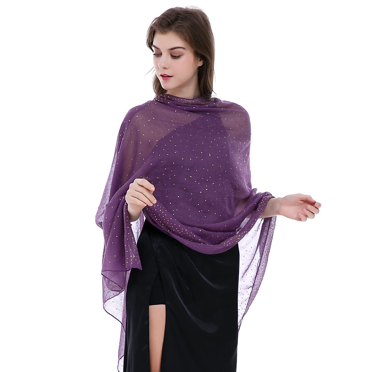 BANETTETA Shawls and Wraps for Evening Dresses Shawls and Wraps for Weddings Formal Shawls and Wraps for Evening Dresses Purple Shawl Fall (Purple)