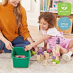 ECR4Kids Scoop Front Storage Bin, Multipurpose Organization, Assorted, 15-Piece