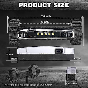 SKUNTUGUANG UTV Interior Lights, Roll Bar Mount LED Dome Light for UTV ATV Polaris RZR Can-Am Truck Car Off Road Vehicle - Black
