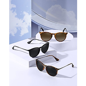 WOWSUN Polarized Sunglasses womens 2024 trendy glasses - Vintage Retro Round (3Pack)