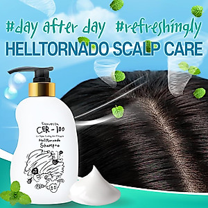 Elizavecca CER-100 Collagen Coating Hair A+ Muscle Hell-Tornado Shampoo 500ml/16.9 fl.oz. - Hair Shampoo Especially for Oily hair | Hair Shampoo for oily hair scalp | K-Beauty