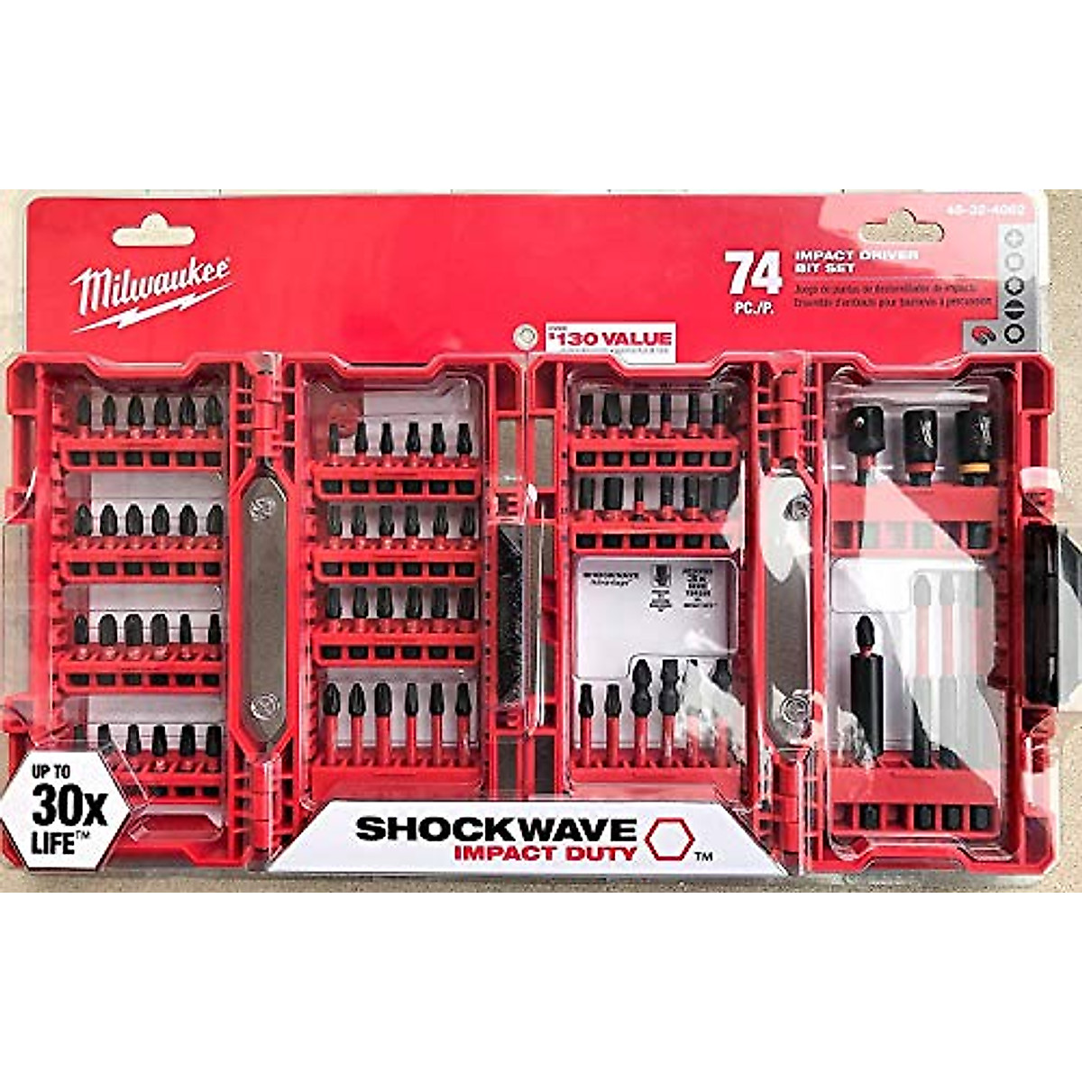 Milwaukee Shockwave Impact Driver Bit Set (74 Piece) 48-32-4062
