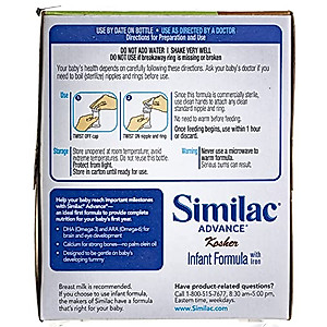 Similac Advance Kosher Infant Formula with Iron, 2 Fl OZ - 4 Bottles (2 Pack = 8 Bottles) Milk Based, Ready To Feed, Resealable Bottle, Cholov Yisroel, (0-12 Months)