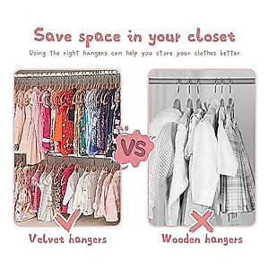 GOSCHE Kids Velvet Hangers (12.8 Inch - 50 Pack), Non-Slip Baby Clothes Hangers for Closet, Ultra Slim Space Saving Childrens Hangers, 360Degree Swivel-Hook, Infant/Toddler Hangers