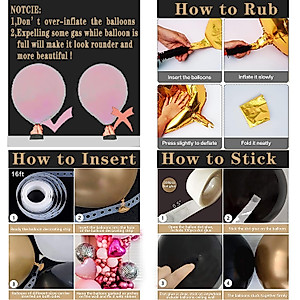 GoExquis 200PCS Hot Pink Metallic 22"18"14"10" Balloon Arch Garland Birthday Baby Shower Bridal Shower Valentine Engagement Wedding Party Decorations Supplies