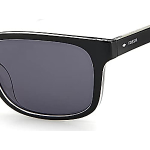 Fossil Men's Male Sunglass Style FOS 3119/G/S Rectangular, Black/Gray, 55mm, 18mm