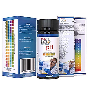 pH Test Strips 0 to 14 (200 ct) for Water & Liquids. Universal Plastic pH Strips Drinking Water, Kombucha, Pool, Spa, Hotub, Soap, & Urine and Saliva. Acid Alkaline Litmus Paper Testing Strips