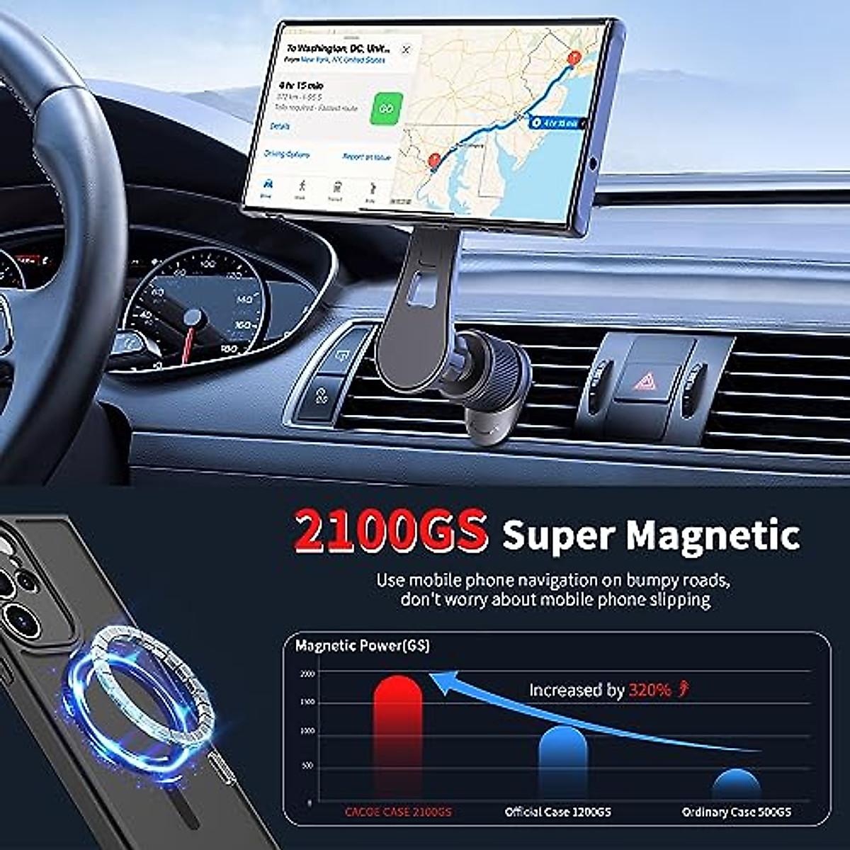 CACOE Magnetic Case for Samsung Galaxy S23 Ultra 5G 6.8 inch-Compatible with MagSafe & Magnetic Car Phone Mount,Anti-Fingerprint TPU Thin Phone Cases Cover Protective Shockproof (Black)