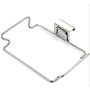 Duyppy Hanging Garbage Bags Storage Organizer Rack Stainless Steel Trash Bag Holder Towel Gloves Hanger (Stainless Steel)