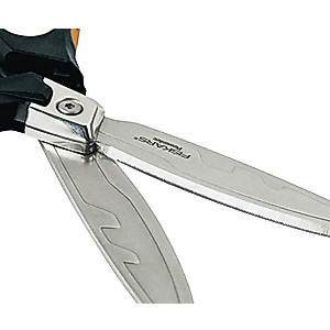 Fiskars PowerArc Heavy-Duty Scissors, Up to 30% More Power, Length 21cm, Durable Stainless Steel Blade/Plastic Handles, 1027204, Orange/Black