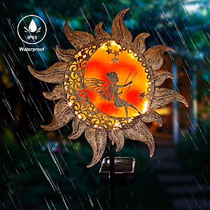 YJFWAL 2 Pack Frog Solar Lights Outdoor Frog Garden Decorations with Solar Lights Metal Frog Solar Stake Lights Waterproof Solar Powered Light for Patio, Backyard, Pathway Decor Halloween Decor