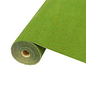 Artificial Model Grass Mat Trains Green White Yellow Snow 40x200cm or 15.7‘’ x 78'' for Decoration Kids Craft Scenery Model DIY (Grass Green)