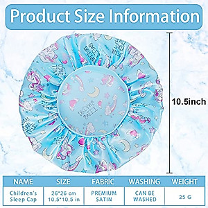 4 PCS Kids Satin Bonnet Child Sleeping Cap,Soft Silk Bonnet Elastic Wide Band,Breathable Baby Bonnets Night Sleep Caps,Colorful Night Hats Satin Cap for Girls Toddler Teens Natural Hair (Unicorn)