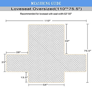 Ameritex Loveseat Cover Water-Resistant Quilted Furniture Protector with Back Nonslip Paws Slipcover for Dogs, Kids, Pets Loveseat Slipcover Stay in Place for Leather (54", Light Grey)