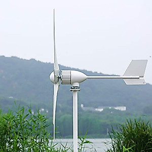NINILADY 2000W Horizontal Wind Turbine with Hybrid Controller Inverter 24v 48v 96v Wind Generator Free Energy (48V, with Hybrid MPPT Controller)