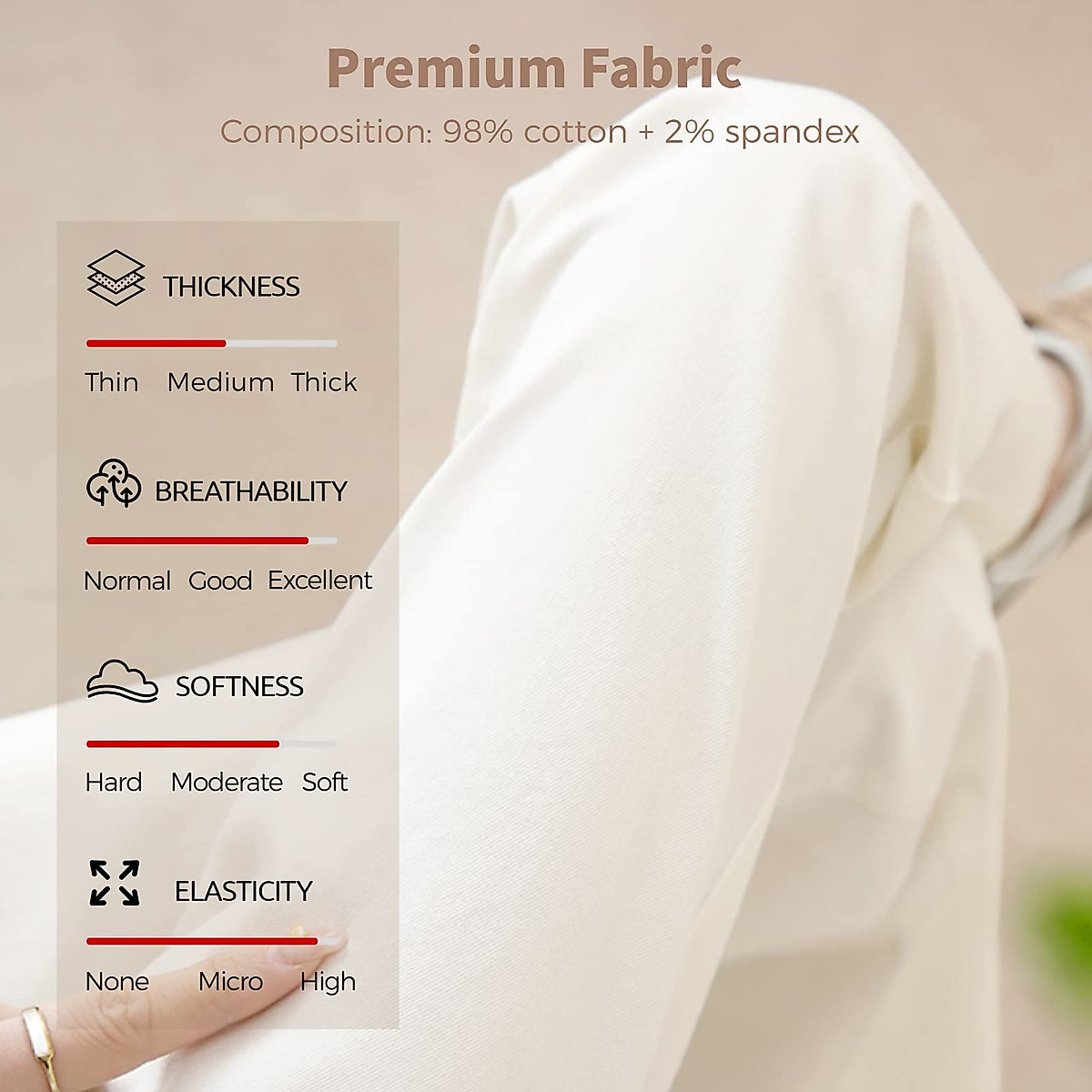 BOSREROY Wide Leg Jeans for Women, Women's High WAIS Jeans t Highly Elastic Comfort Pants for Women Girls Casual Pants White