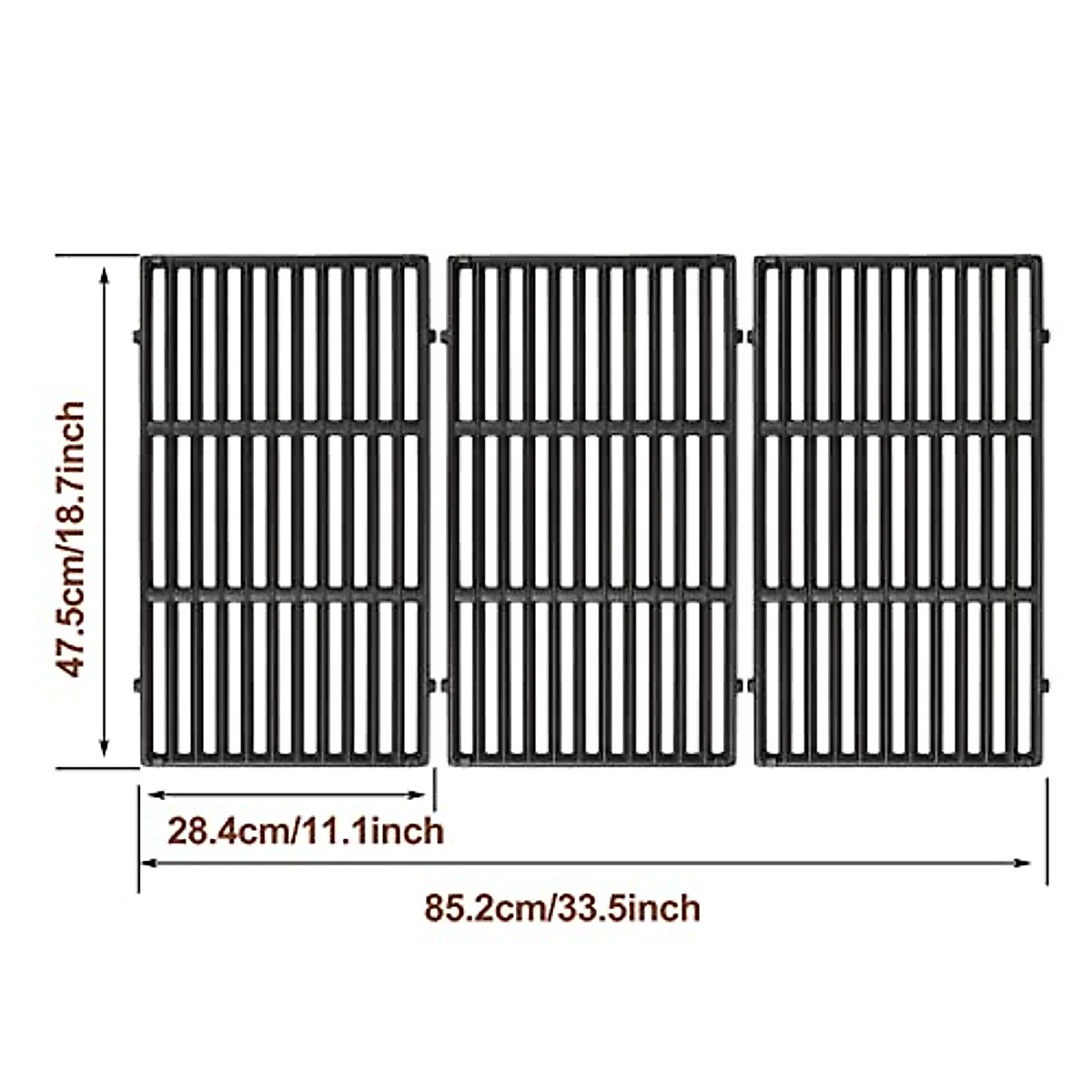 QuliMetal 18.7" Cooking Grates and 17 Inch Flavorizer Bars for Weber Genesis II/LX 400, Genesis II E410, E435, S435 (2017 and Newer) Series Gas Grills