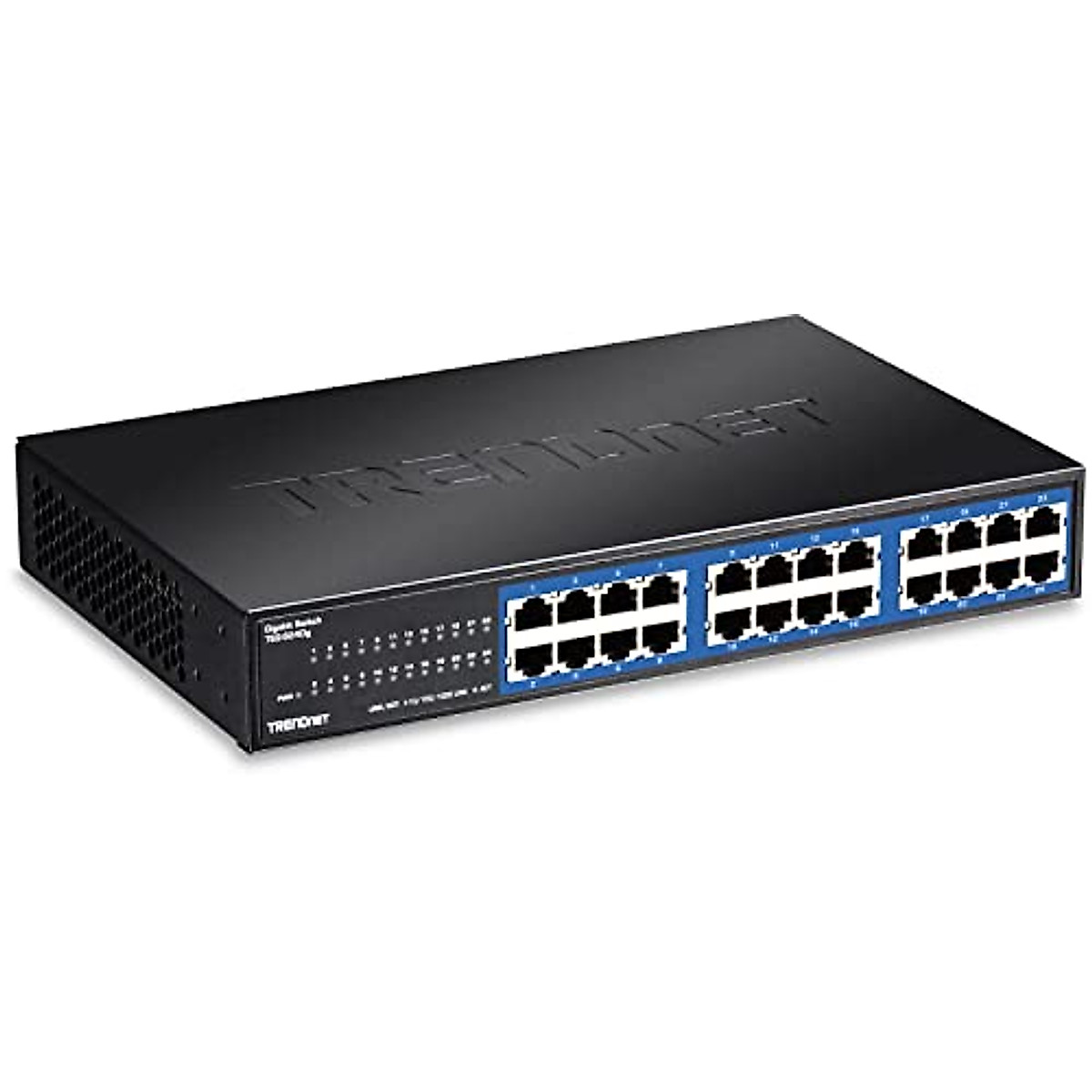 TRENDnet 24-Port Unmanaged Gigabit GREENnet Desktop Switch, Ethernet Network Switch, 24 x 10-100-1000 Gigabit Ethernet RJ-45 Ports, 48Gbps Switching Capacity, Lifetime Protection, Black, TEG-S24DG