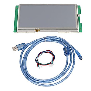4 Wire Industrial LCD Screen, LED Backlight 7in Serial Touch Screen Power Off Data Saving MCU Control for DIY Electronic Equipment