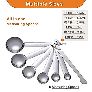 OWOXER Measuring Spoons Set of 7, Premium Heavy Duty 18/8 Stainless Steel Measuring Spoons Cups Set