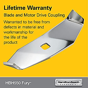 Hamilton Beach Commercial HBH550 The Fury Blender, 3 hp, 2 Speeds, Pulse, 64 oz./1.8 L Cutter Assembly Polycarbonate Container, 18.04" Height, 8.89" Width, 8.07" Length, Black