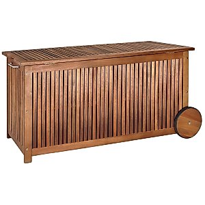 cucunu® Outdoor Storage Box 65 Gallon | 24x36x24 Inches Large Wooden Portable Deck Box & Outdoor Container for Patio Garden Pool Yard & Accessories