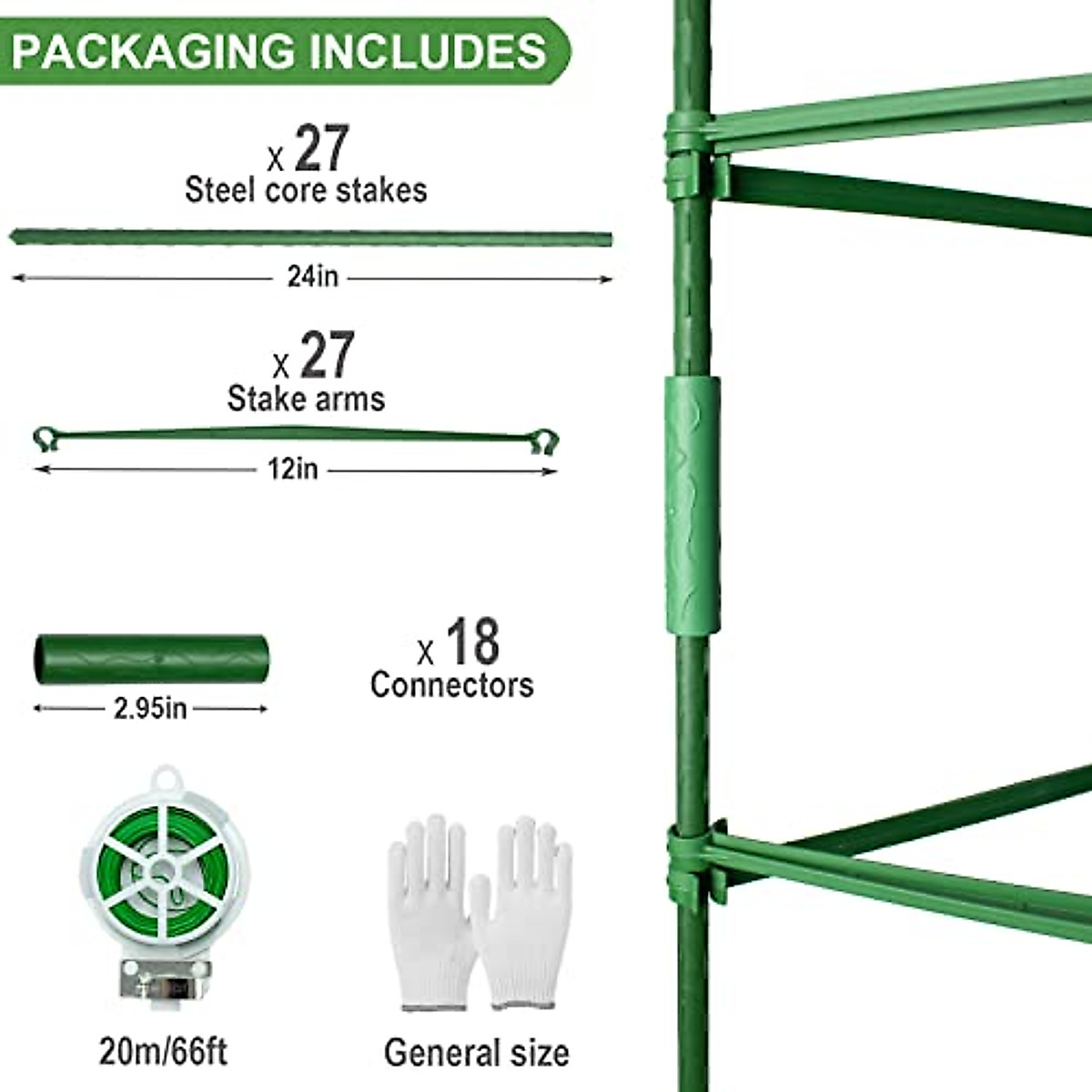 6Ft 3Packs Tomato Cage for Garden Plant Support, Extra High 72Inch Plant Cage Garden Trellis for Climbing Plants Adjust Plant Trellis Tomato Trellis Garden Stakes for Vegetable Fruit Flowers