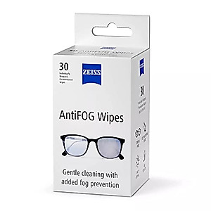 ZEISS Anti-Fog Lens Wipes, Pre-Moistened, Individually Wrapped Defogger Wipes for Coated Lenses, Binoculars, Scopes, Cameras, and Glasses, 30 Count