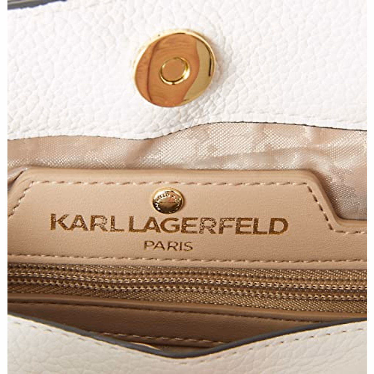 Karl Lagerfeld Paris Womens Hobo Bag, Wt/Bk Multi, One Size US