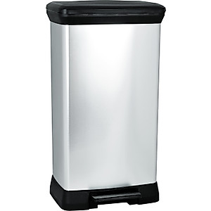 CURVER DECOBIN Waste Bin, Plastic, Silver Metallic
