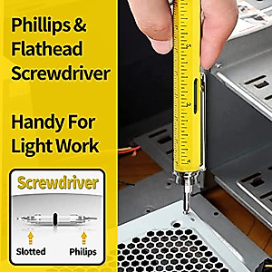 Gadgets for Men Dad-6-IN-1 Multitool Pen, Pen Tool Gifts Ideas for Men Women, Stocking Stuffers Stylus,Ruler,Level,Screwdriver,Ballpoint Pen Pack1