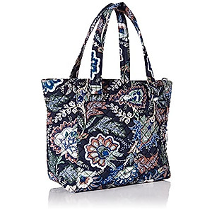 Vera Bradley Women's Cotton Multi-Strap Shoulder Satchel Purse, Java Navy Camo - Recycled Cotton, One Size