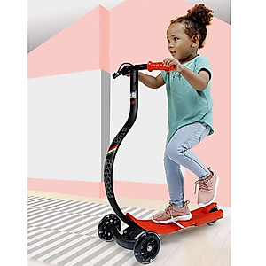 ygqtbc Swing Scooter Foldable Wiggle Kick Scooters Self Propelling Speeder Outdoor Sports with Height Adjustable Handlebar for Boys/Girl/Kids LED Light-Up Wheels (Color : Pink)