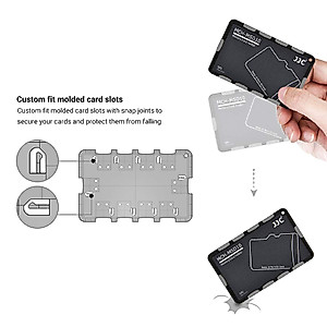 10 Slots Micro SD Card Case Holder Storage Organizer, Ultra Slim Credit Card Size Lightweight Portable TF MSD Memory Card Storage