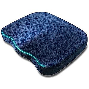 SMSOM Seat Cushion for Office Chair, Chair Cushion for Back Pain, Memory Foam Seat Cushion for Back Pain with Ergonomic Design, Tailbone Pain Relief Cushion (Blue)