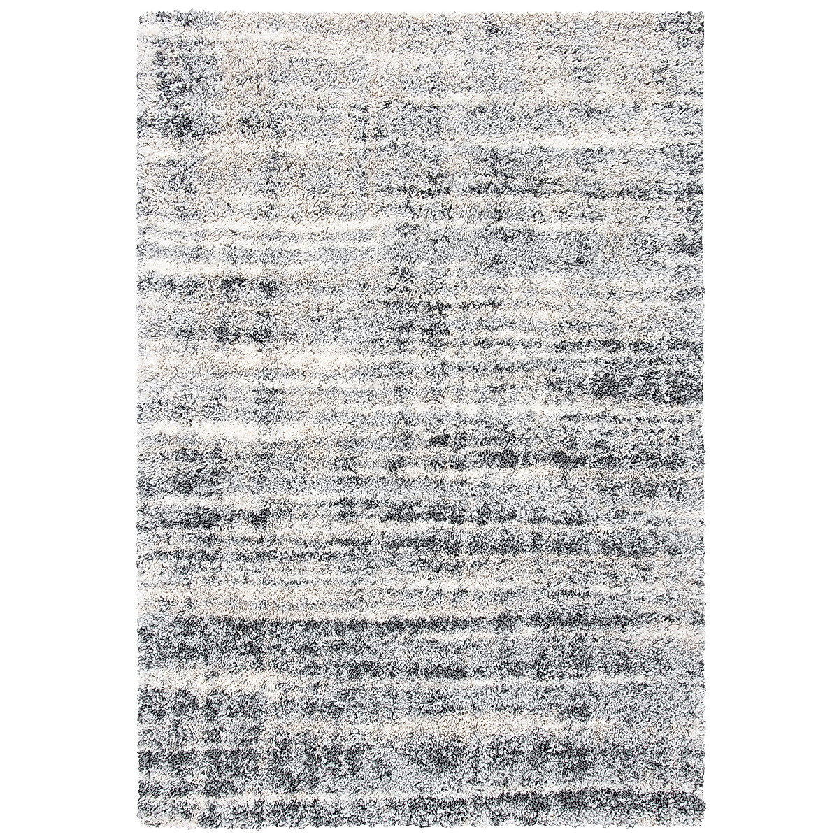 SAFAVIEH Fontana Shag Collection Area Rug - 10' x 14', Grey & Ivory, Modern Design, Non-Shedding & Easy Care, 2-inch Thick Ideal for High Traffic Areas in Living Room, Bedroom (FNT856G)