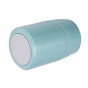 Food Container, Stainless Steel Vacuum Insulated Kids Food Jar Insulated Lunch Container Hot Cold Food with Folding Spoon Carry Handle Thermal Containers for Kids Adult School (Mint Green)