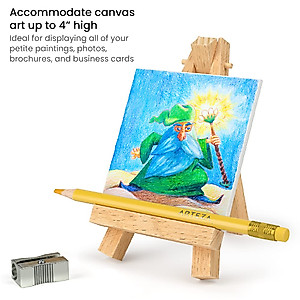 ARTEZA 5 Inch Mini Display Wood Easel, Pack of 40 Art Supplies for Displaying Small Canvases, Business Cards, Photos