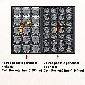 Coin Album for Collectors,340 Pockets Coin Collection Book Holder Display Storage Case,Collecting Sleeves Organizer Supplies for Coins,Pennies,Quarters,Badges,Stamp