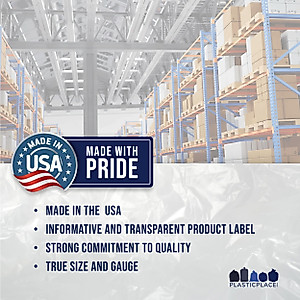 Plasticplace 95-96 Gallon Garbage Can Liners 1.5 Mil Clear Heavy Duty Trash Bags, 61 x 68”, 50 Count