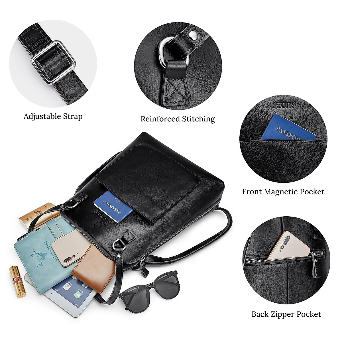 S-ZONE Women Leather Backpack Purse Casual Convertible Shoulder Bags Fashion Rucksack Daypack