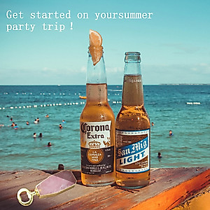 RIAQKGD Gemstone Bottle Opener,1Pcs Rose Quartz Agate Beer Bottle Opener for Holiday Wedding Christmas Gift,Crystal Stone Bottle Opener with Gold Rim,Wine Bar Tools