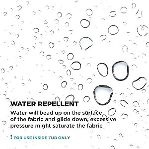 Maytex Water-Repellent Fabric Shower Curtain Liner with Weighted Hem, Soft Microfiber, Quick Drying and Washable Shower Liner, 70" x 72", White